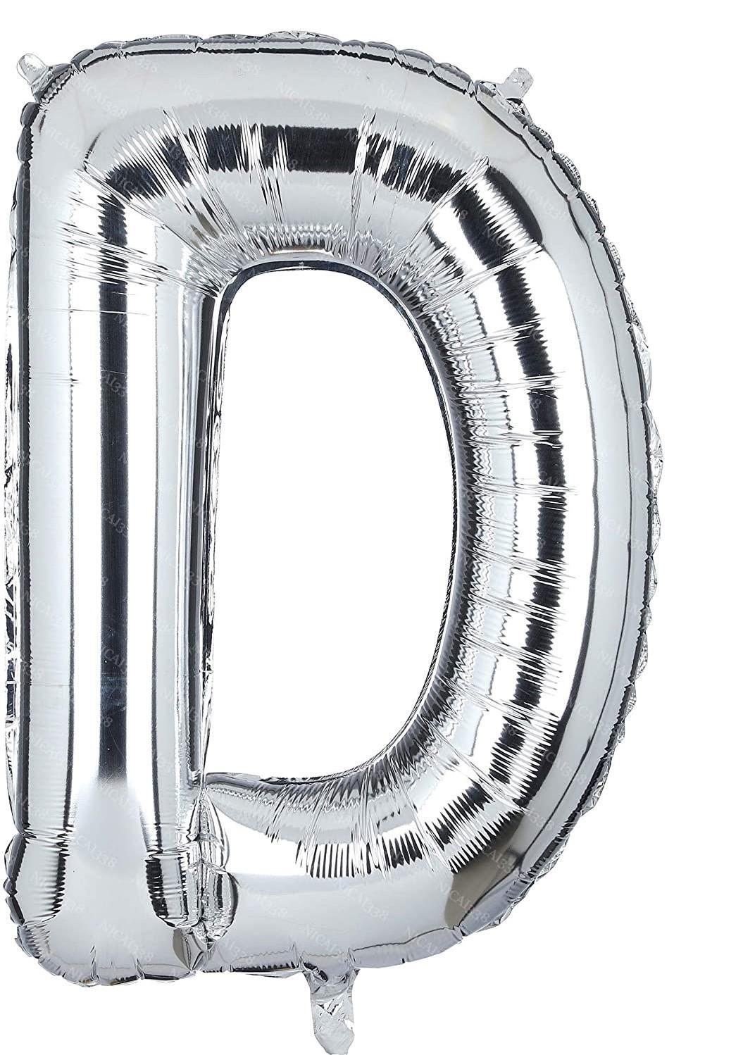 Bokstavballong 53 cm, bokstav D - sølv - Elkjøp | Elkjøp