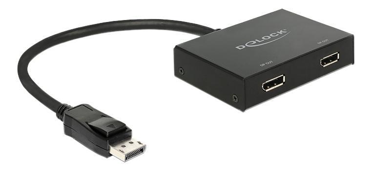 DeLOCK Displayport 1.2 jakaja, DP 1.2, DP++, musta - Gigantti verkkokauppa