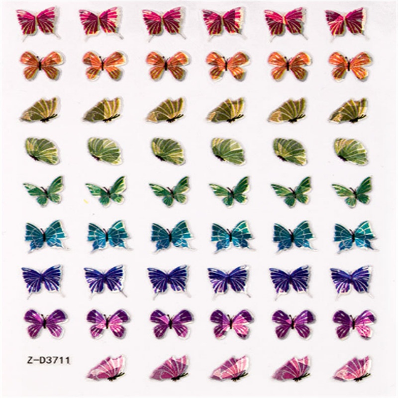 Butterfly Laser Nail Art Stickers 10-ark ZD3711 Flerfärgad - Elgiganten ...