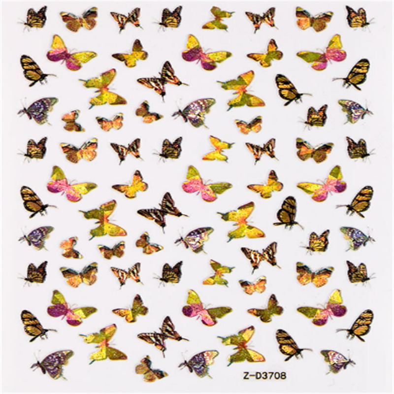 Butterfly Laser Nail Art Stickers 10-ark ZD3708 Flerfärgad - Elgiganten ...