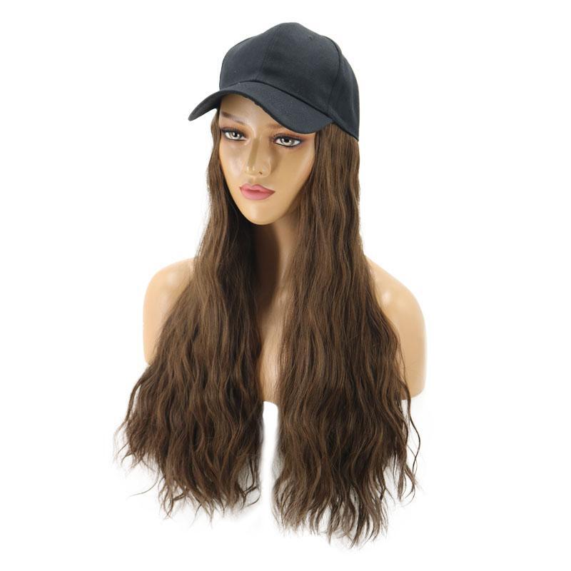 Keps med vågig peruk för kvinnor Ljusbrun 55 cm - Elgiganten - Elgiganten