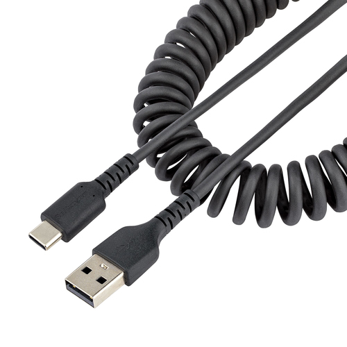 StarTech.com 1 m USB-A till C-laddningskabel, kraftig spiralkabel för ...