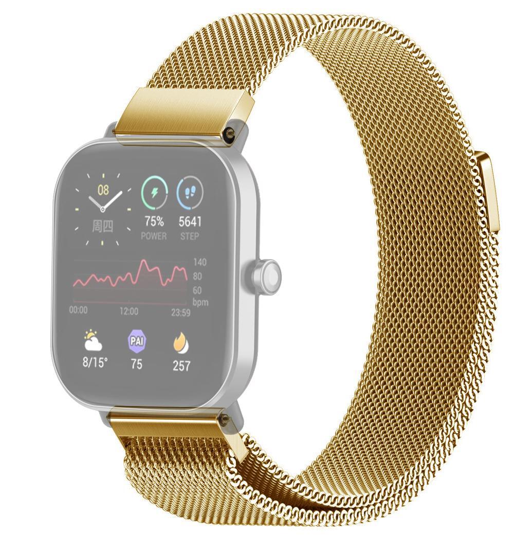 SKALO Milanese Loop to Amazfit Bip/Bip U/Bip U Pro/Bip S - Kulta - Gigantti verkkokauppa