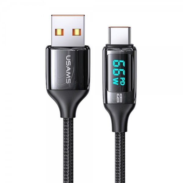 USAMS Kaapeli U78 Display USB-A/USB-C 1.2 m Musta - Gigantti verkkokauppa