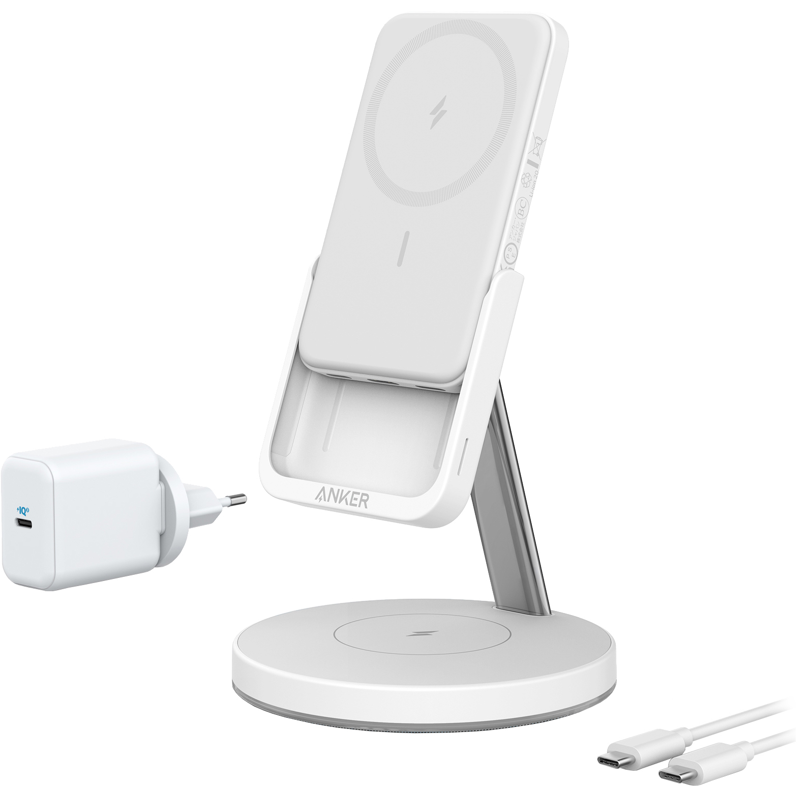 Anker PowerWave Mag-Go 2-in-1 jalusta (valkoinen) - Gigantti verkkokauppa