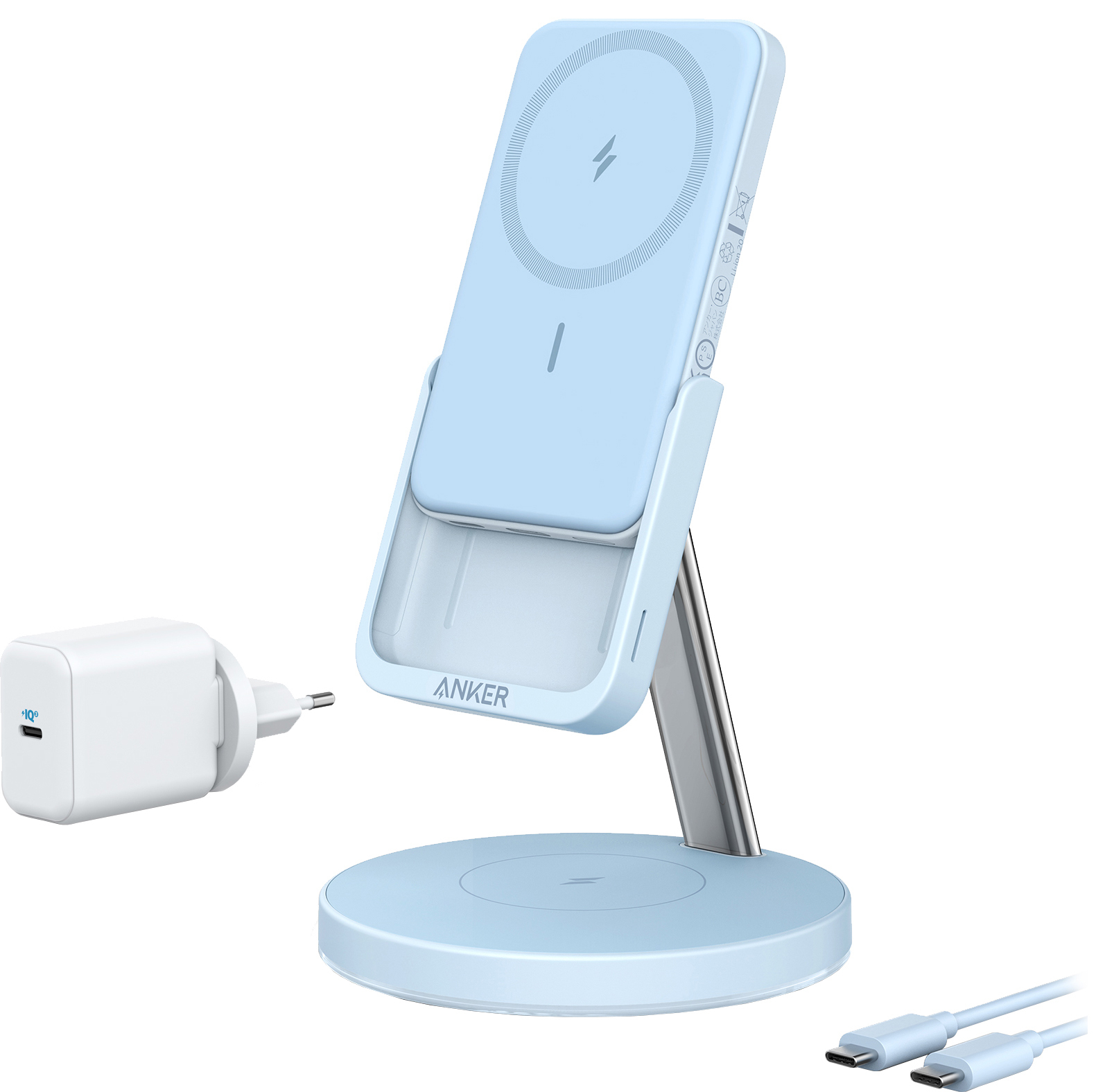 Anker PowerWave Mag-Go 2-in-1 jalusta (sininen) - Gigantti verkkokauppa