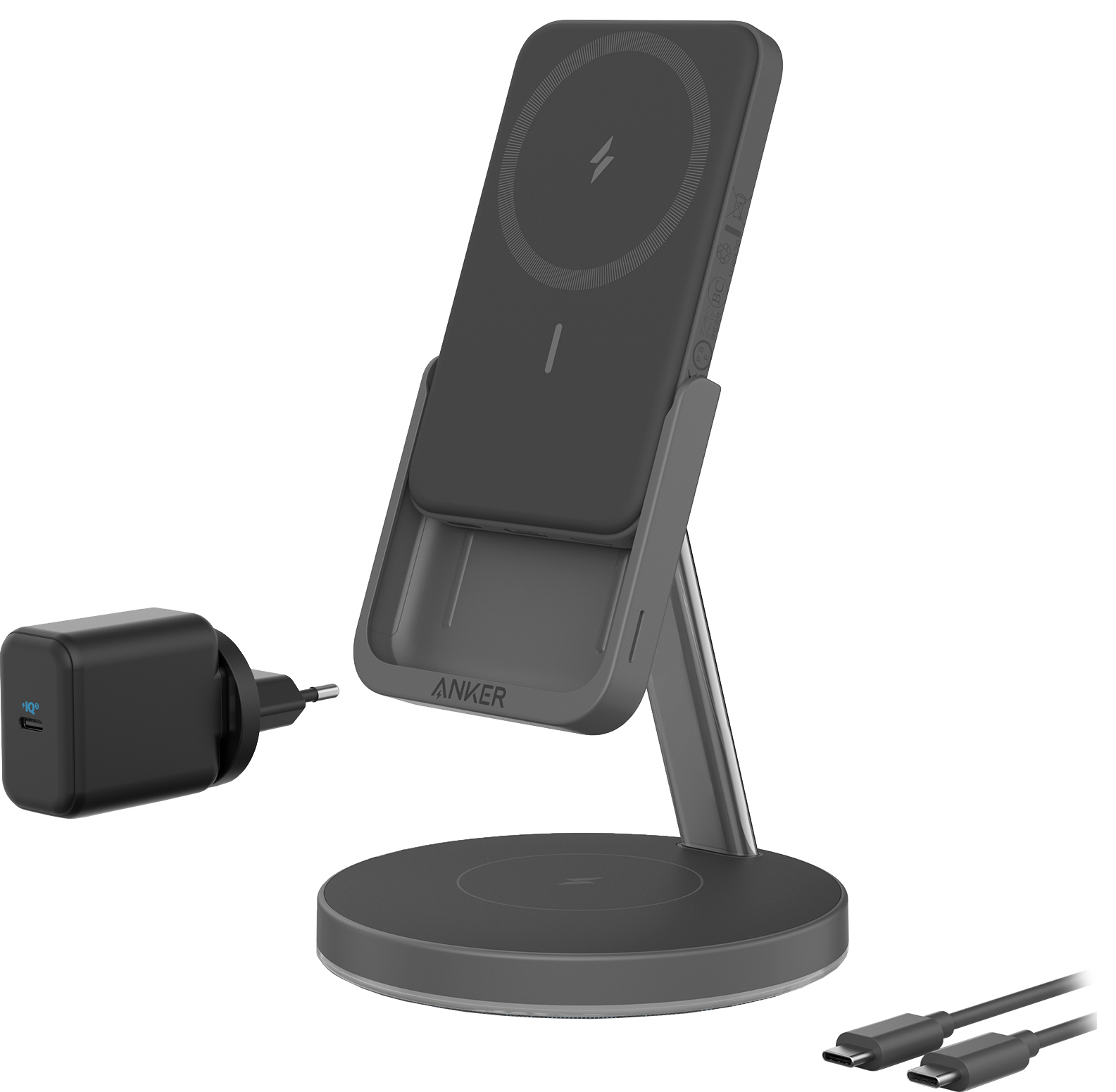 Anker PowerWave Mag-Go 2-in-1 jalusta (musta) - Gigantti verkkokauppa