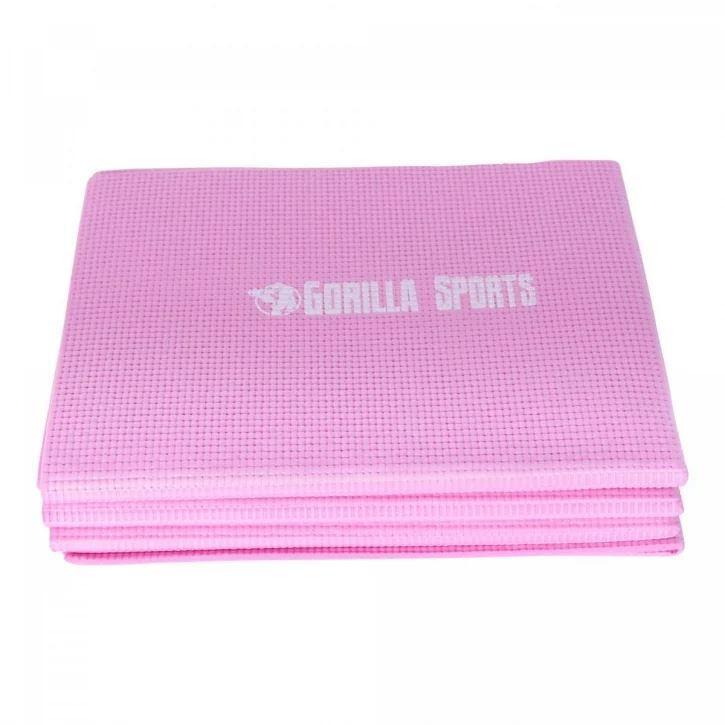 Gorilla Sports Yogamatte Sammenleggbar 173x61cm - Grå Rosa - Elkjøp ...