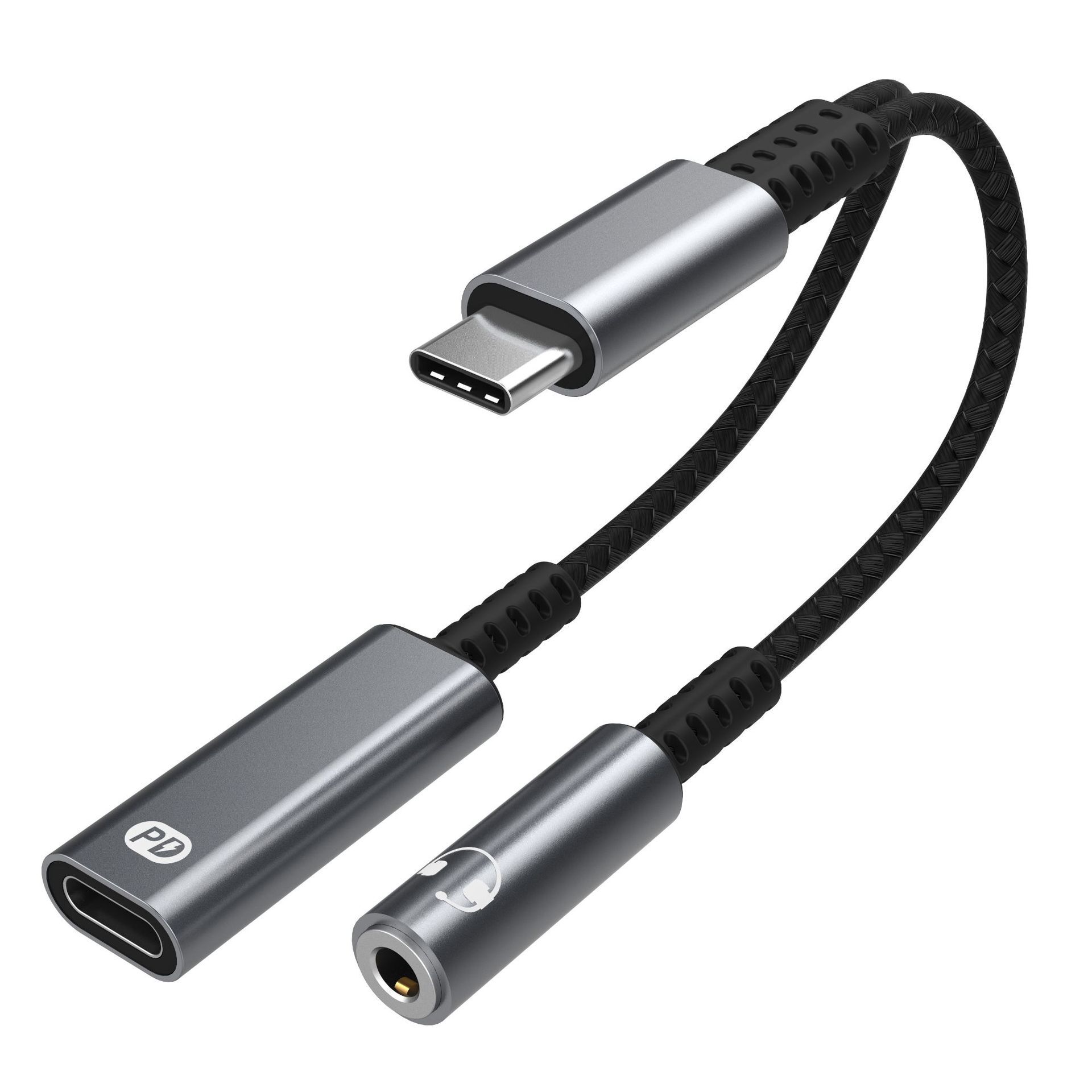 USB C till 3,5 mm adapter för hörlurar och laddare Grå - Elgiganten ...