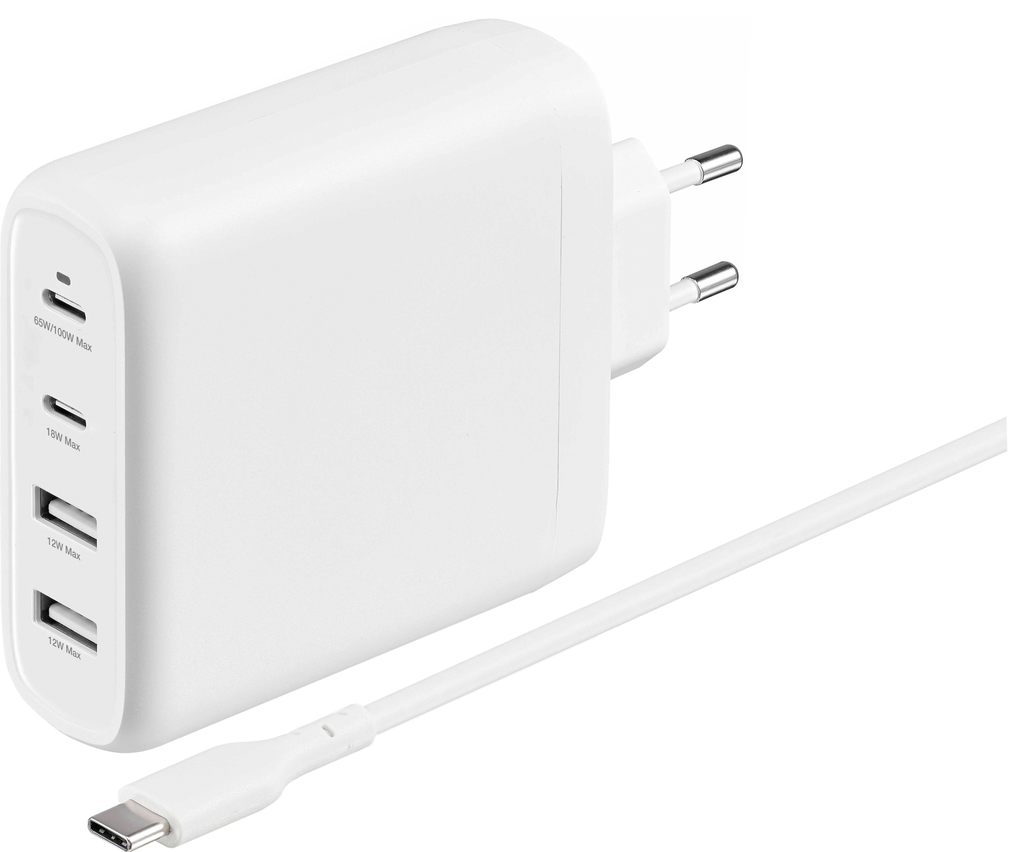 Sandstrøm 100w USB PD vægoplader med USB-C-kabel | Elgiganten | Elgiganten