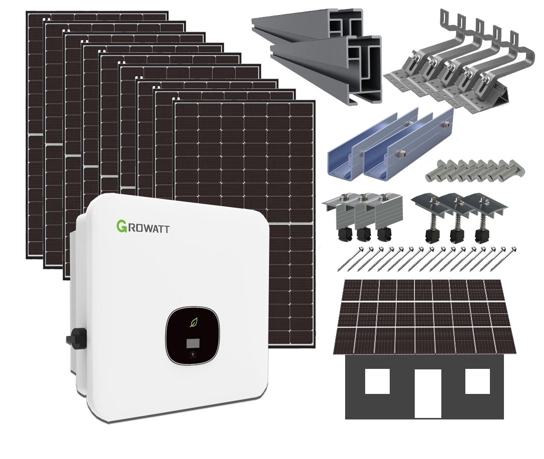 Solcellspaket 10kW 400V 3-fas med fästmaterial - Elgiganten - Elgiganten