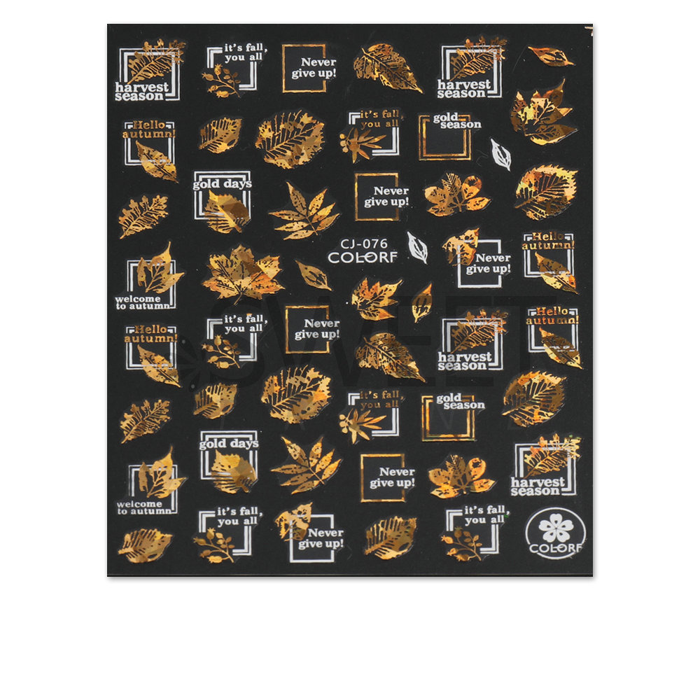 Höst Laser Nail Art Stickers 1 ark Guld - Elgiganten - Elgiganten