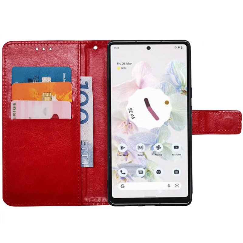 Wallet cover 3-kort Google Pixel 7A - Rød | Elgiganten | Elgiganten