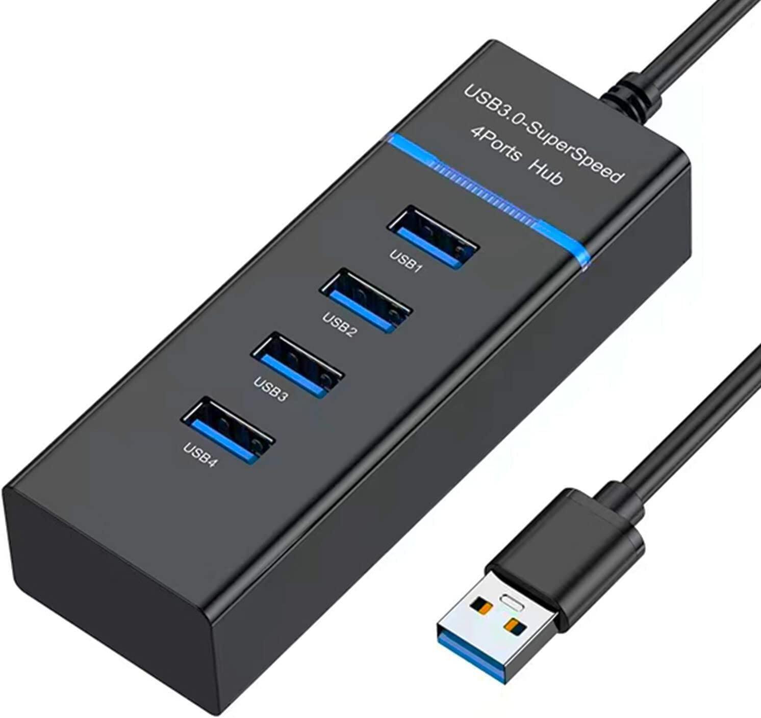 NÖRDIC USB 3.0 4ports 5Gbps hub 25cm kabel svart - Elkjøp | Elkjøp