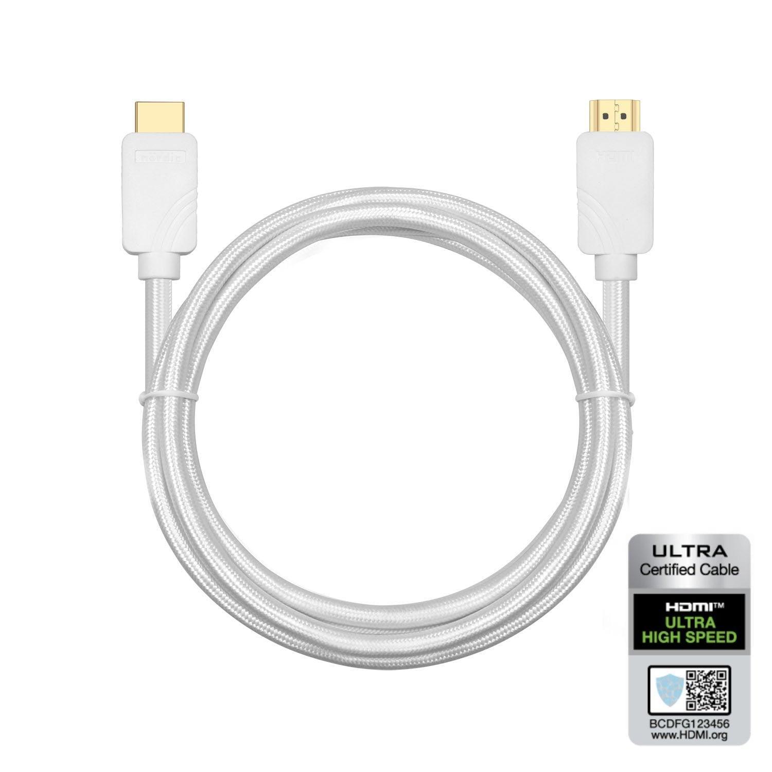 NÖRDIC CERTIFIED CABLES 1m Ultra High Speed HDMI2.1 8K 60Hz 4K 120Hz ...
