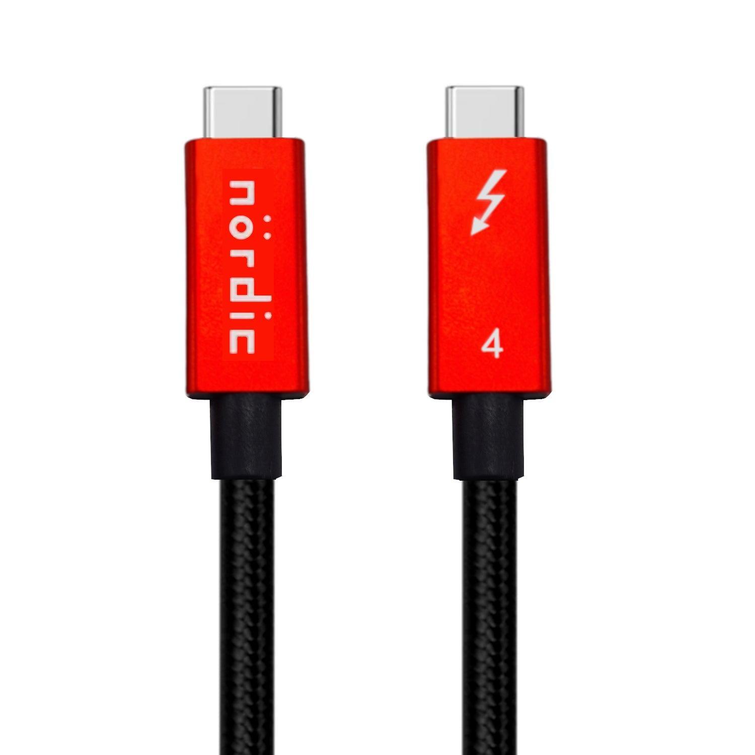 NÖRDIC 1m Thunderbolt 4 USB-C kabel 40Gbps 100W laddning 8K video ...
