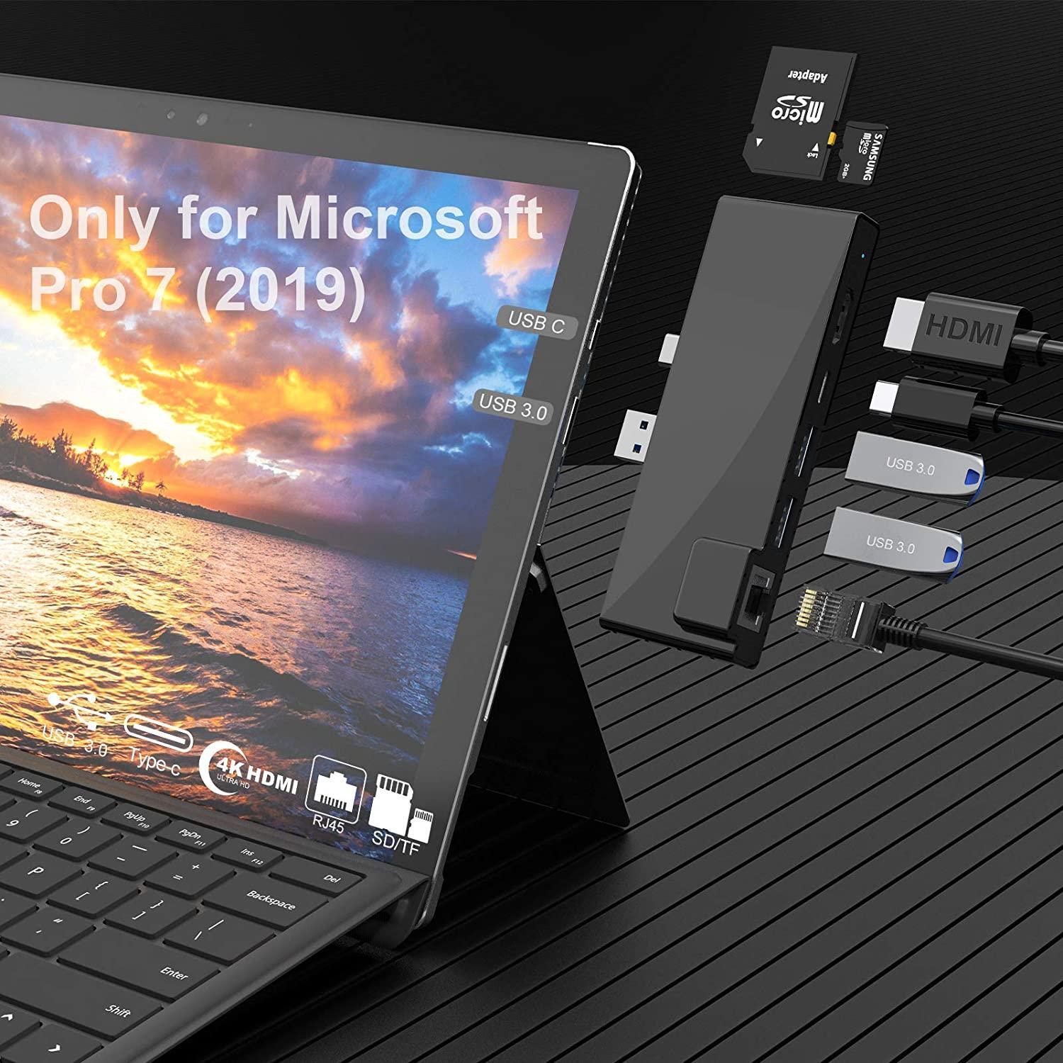 NÖRDIC USB 7-ports dockingstasjon for MicroSoft Surface Pro7 ...