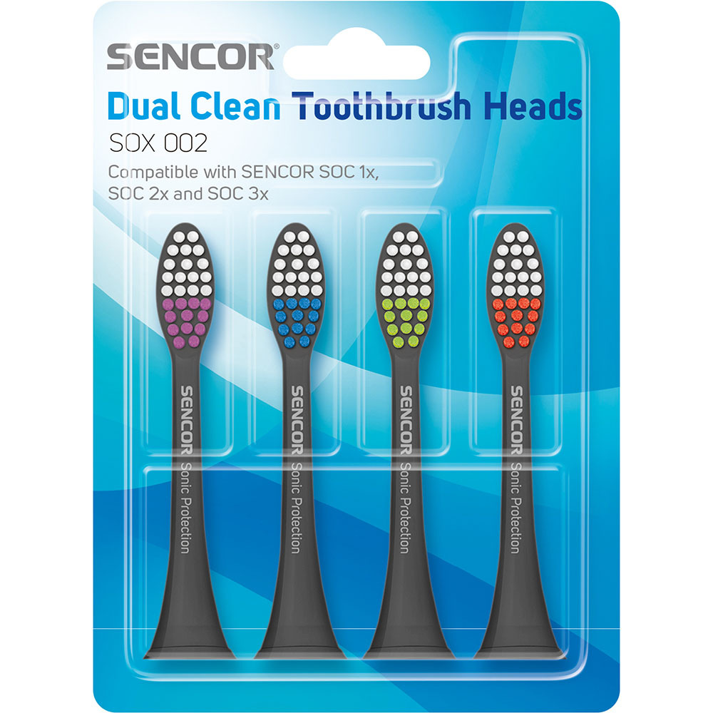 SENCOR Tannbørster 4-Pack Sonic Protection Svart Refill - Elkjøp | Elkjøp