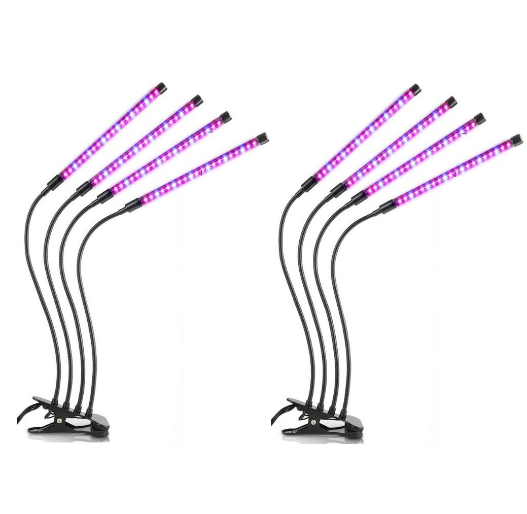 INF Växtlampa / växtbelysning med 4 flexibla LED lysrör 2-pack ...