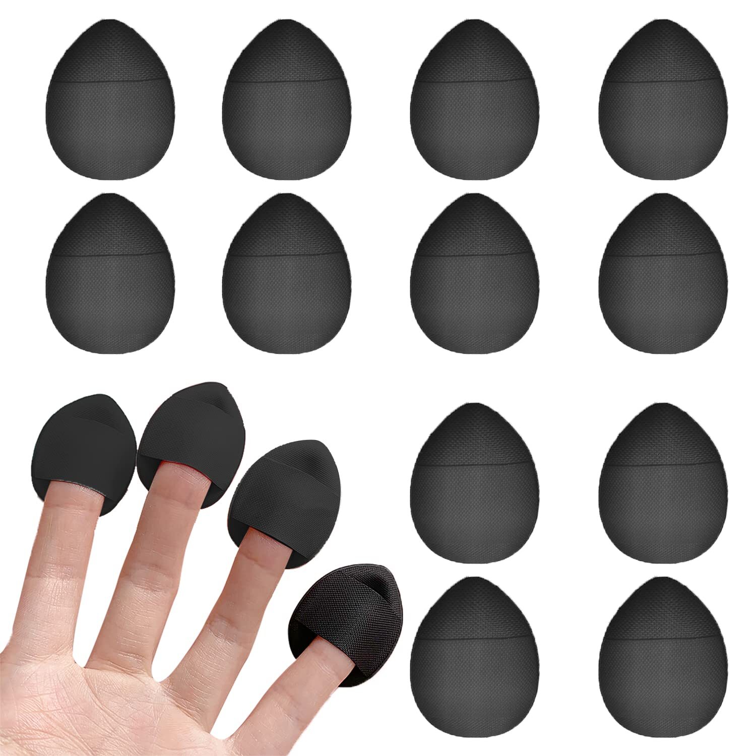 Finger puff puder puff concealer puff 12-pack Sort | Elgiganten ...