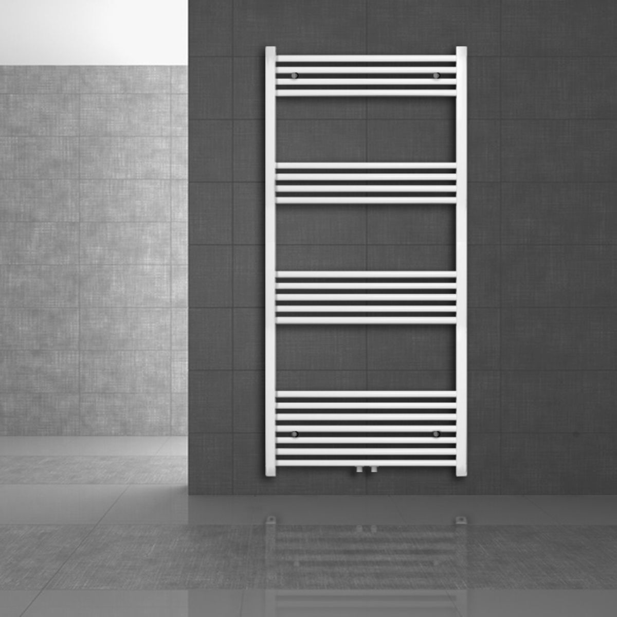 Radiator Handduk ECD Germany Modell Sahara 400 x 1700 mm vit böjd med ...