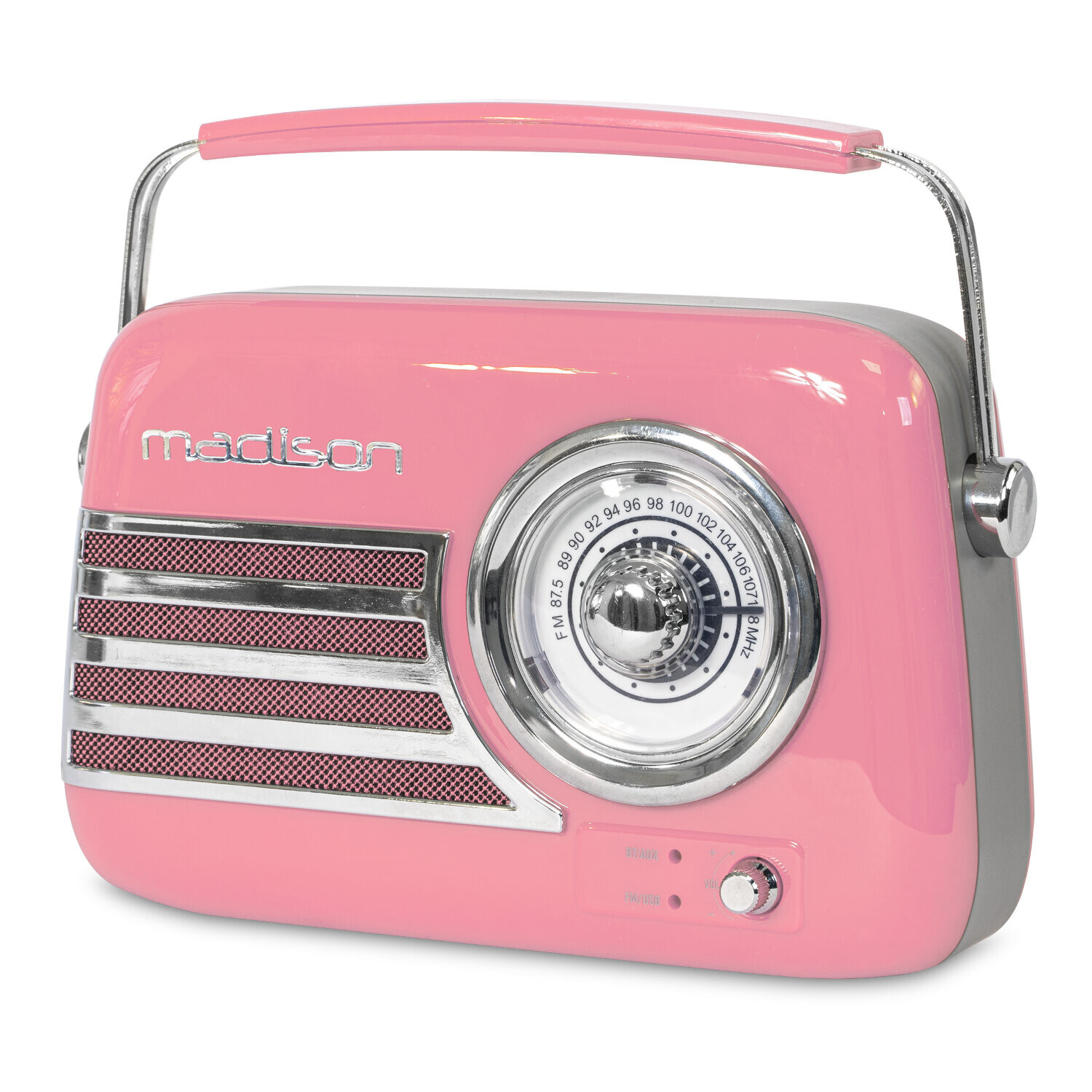 Madison retro radio med Bluetooth og FM (rosa) - Elkjøp | Elkjøp