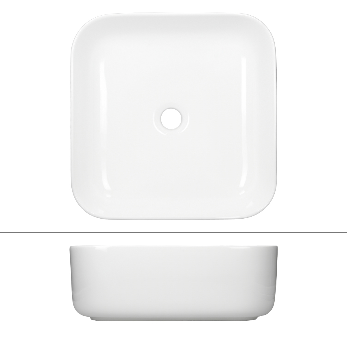 Keramiskt handfat bänkskiva handfat bassäng handfat 390 x 390 mm ...