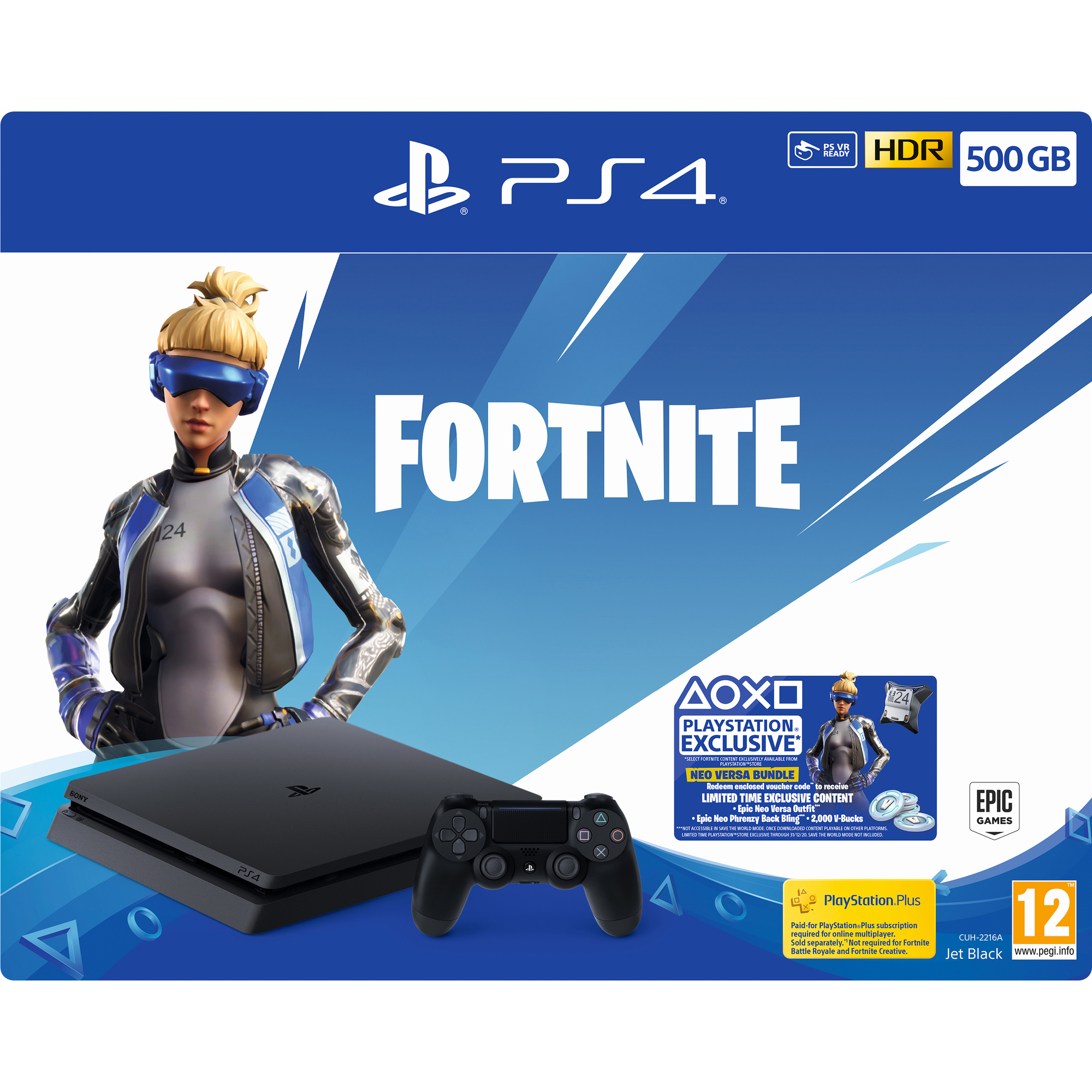 PlayStation 4 Slim 500 GB + Fortnite-peli - Gigantti verkkokauppa