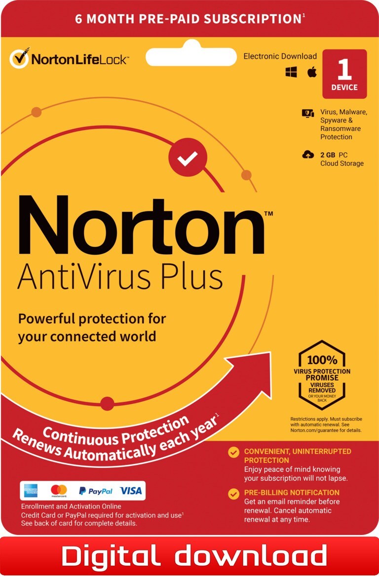 Norton AntiVirus Plus 1 Device 6 Months Subscription | Elgiganten ...