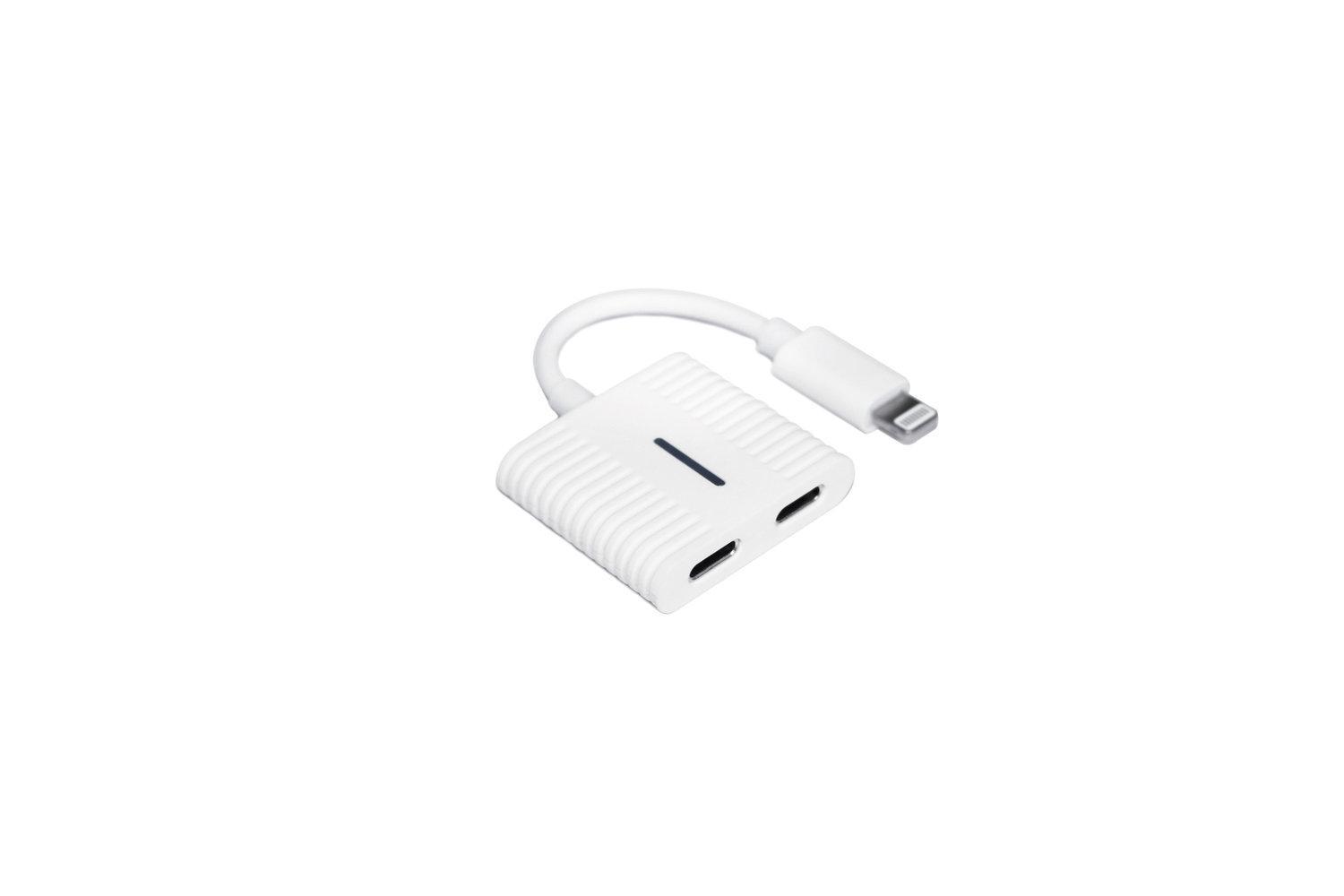 Dual Lightning adapter för hörlurar och laddning - Elgiganten - Elgiganten