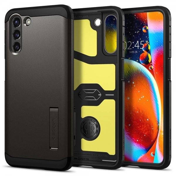 Spigen Samsung Galaxy S21 Suojakuori Tough Armor Gunmetal - Gigantti verkkokauppa