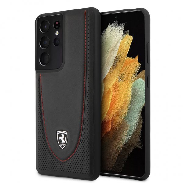 Ferrari Samsung Galaxy S21 Ultra Etui Logo Perforert Svart - Elkjøp ...