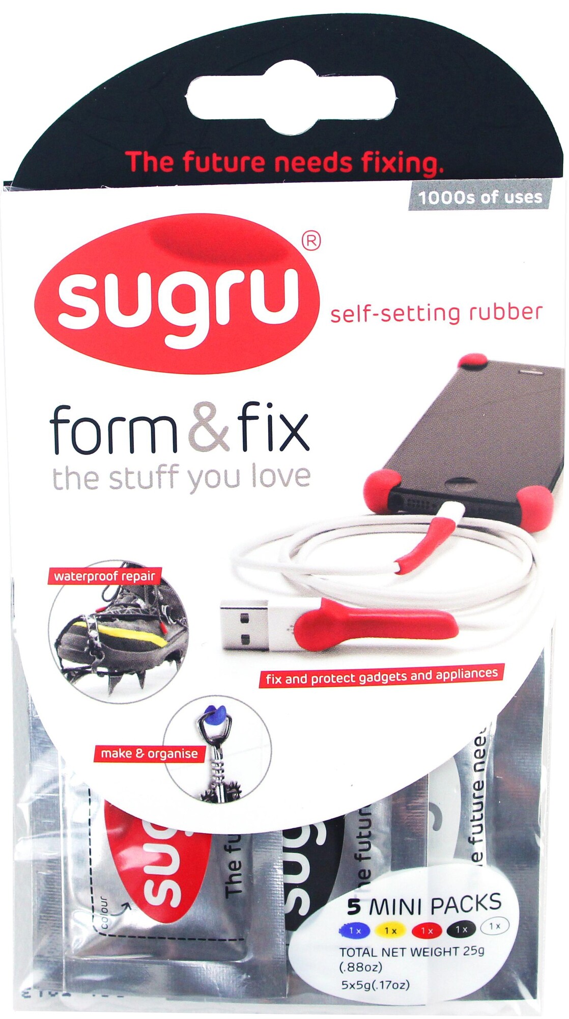 Sugru selvklæbende gummi 5 stk. SMLT5 | Elgiganten | Elgiganten