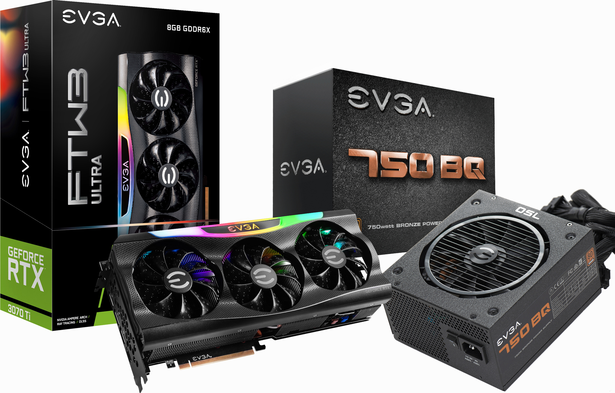 EVGA GeForce RTX 3070 Ti FTW3 ULTRA GAMING + EVGA 750W BQ BU - Gigantti verkkokauppa