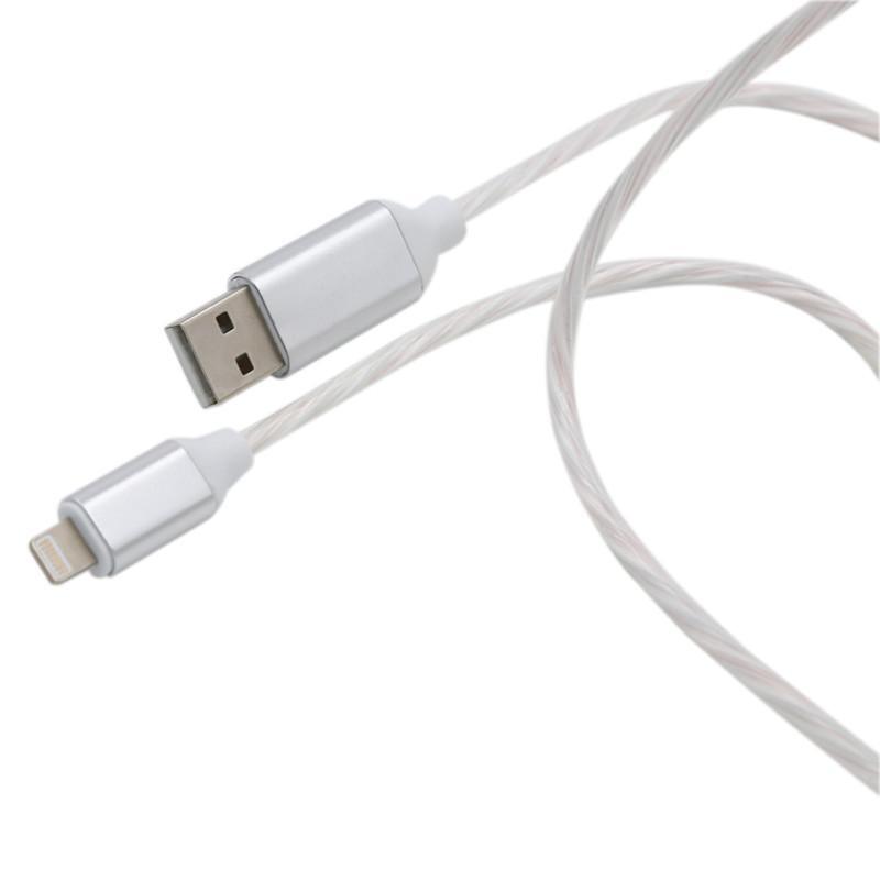 Lightning til USB-ladekabel med LED i forskjellige farger 1 meter ...