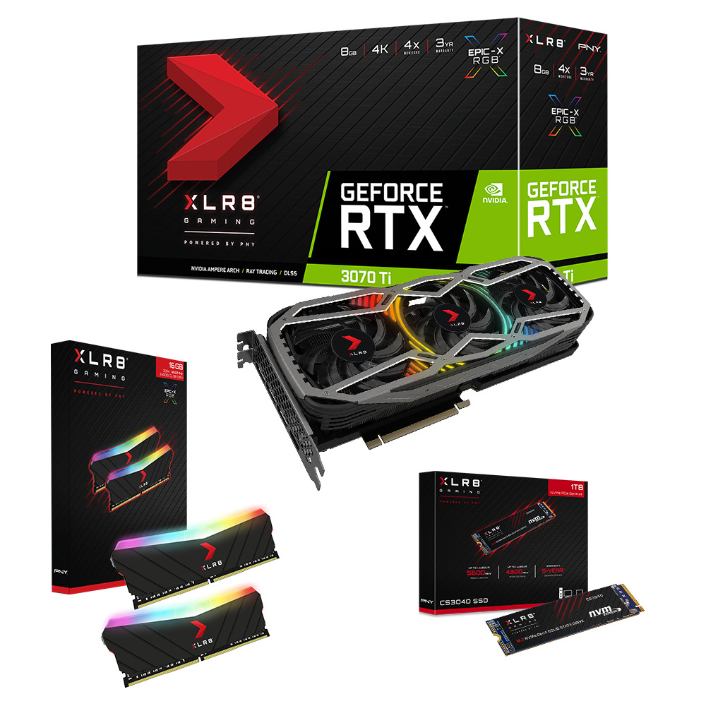 PNY GeForce RTX 3070 Ti 8GB XLR8 Gaming REVEL EPIC-X RGB Bundle Pack 2 ...