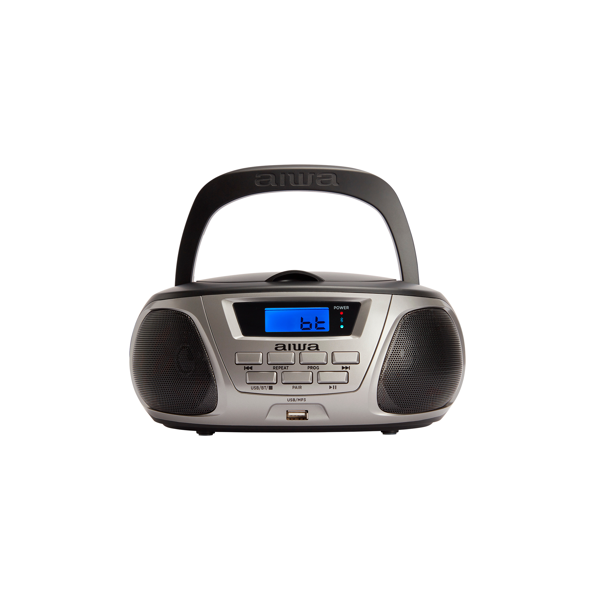 AIWA Mini Boomblaster FM - CD - Bluetooth - USB Grå - Elkjøp | Elkjøp
