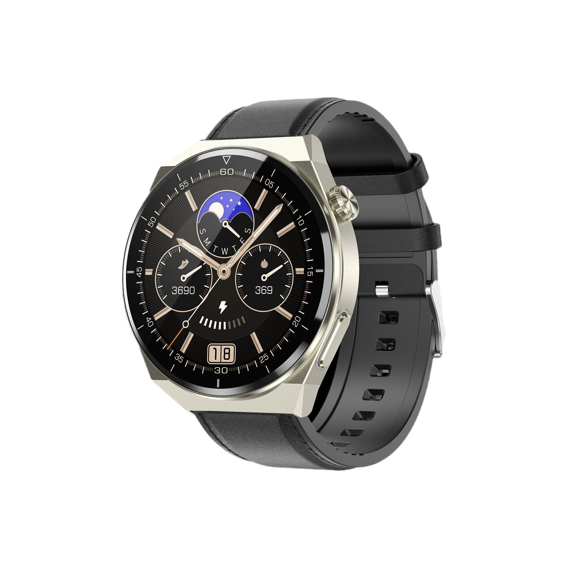 Smart klocka med puls, sömnmonitor, stegräknare IP68 Silver ...