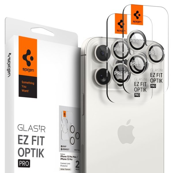 Spigen iPhone 15 Pro/iPhone 15 Pro Max Kameralinsebeskytter GLAS.tR EZ ...