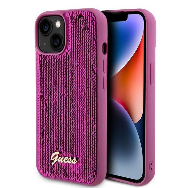 Guess iPhone 15 Deksel Sequin Fuschia - Elkjøp | Elkjøp