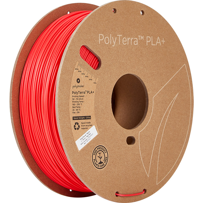 Polymaker - PolyTerra PLA+ - Red - 1.75mm - 1kg / Default Title ...