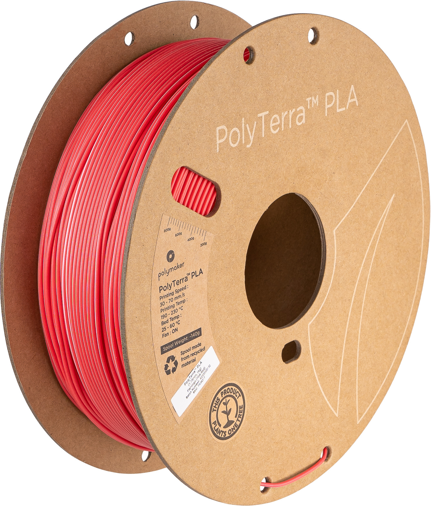 Polymaker - PolyTerra PLA Dual - Flamingo (Pink-Red) - 1.75mm - 1kg ...