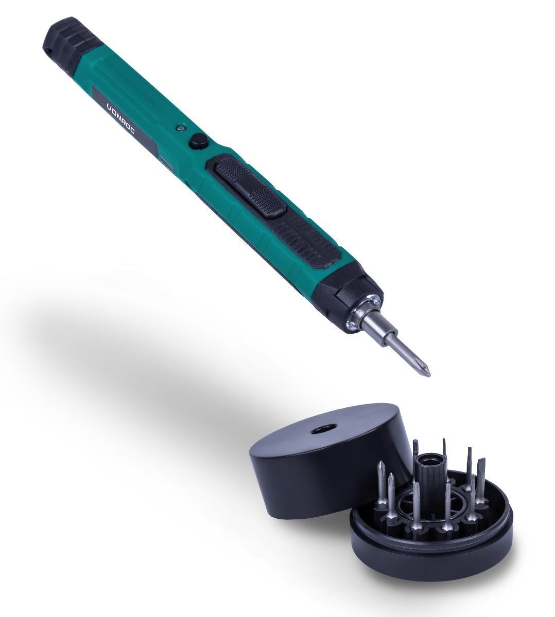 Cordless precision screwdriver 4V | Incl. 10-pcs bit set and holder ...