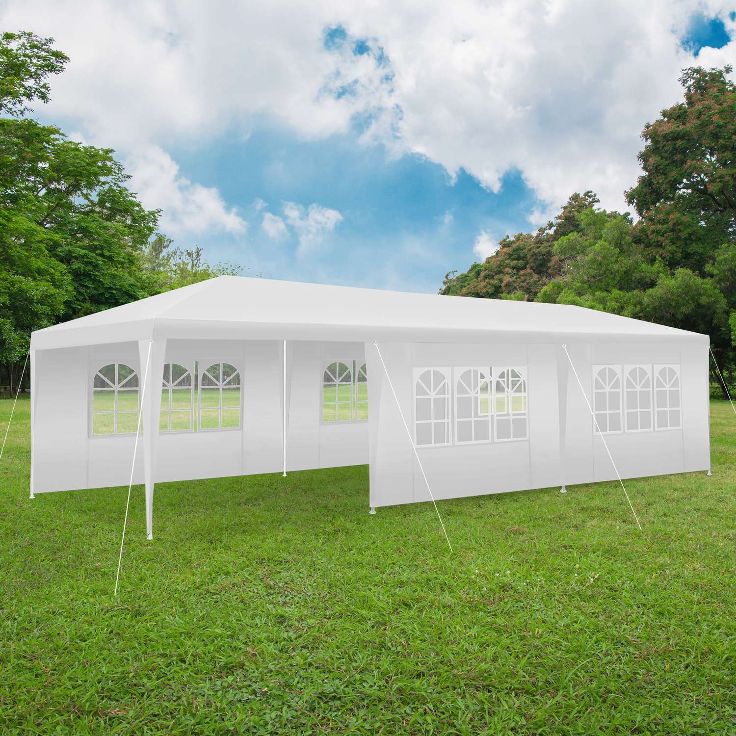 Paviljonki Elasa irrotettavilla sivuilla | 9x3m juhlateltta - valkoinen ...