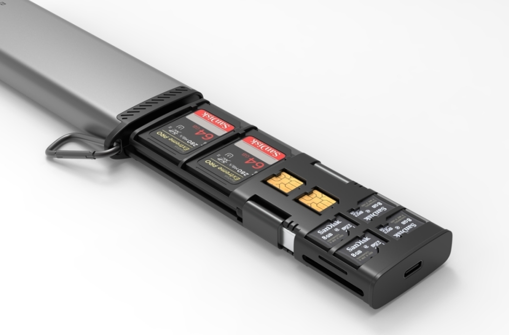 NÖRDIC USB-A 3.1, USB-C 3.1, Lightning Kortläsare och Lagringskabinett ...