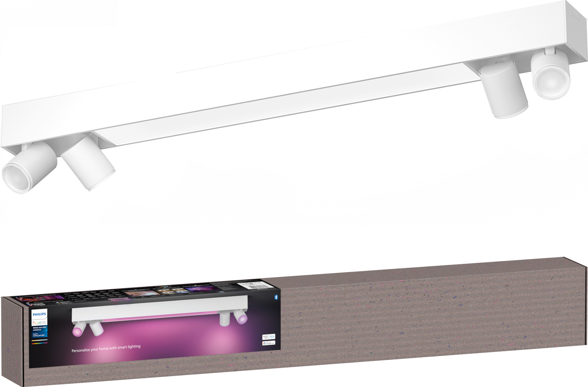 Philips Hue Centris Special Form V2 4-spotlampe 40W (hvit) - Elkjøp ...