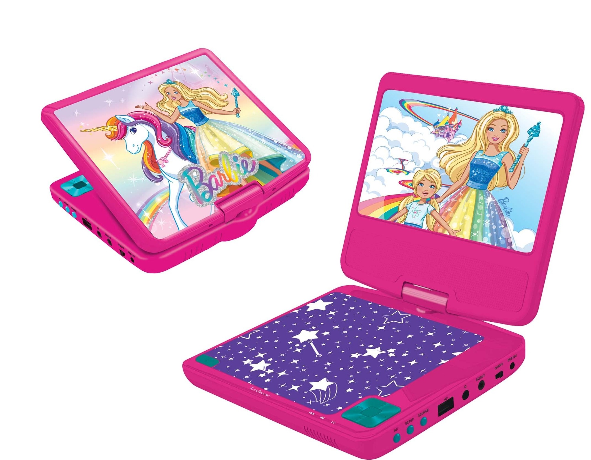Barbie bærbar DVD-spiller 7 roterende skjerm med USB-port og ...