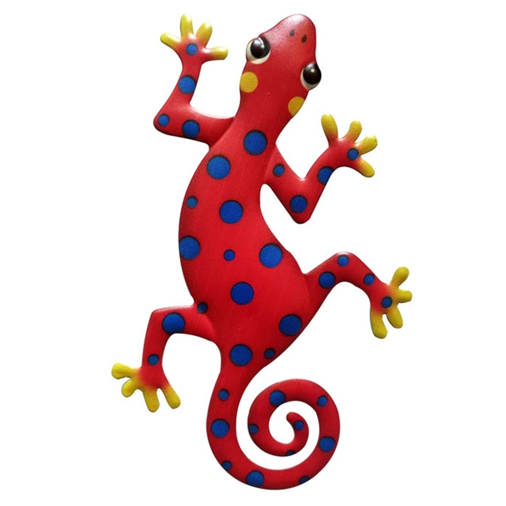 Gecko Ödla Väggdekor Trädgård prydnad 13x22cm - Röd/Blå - Elgiganten ...