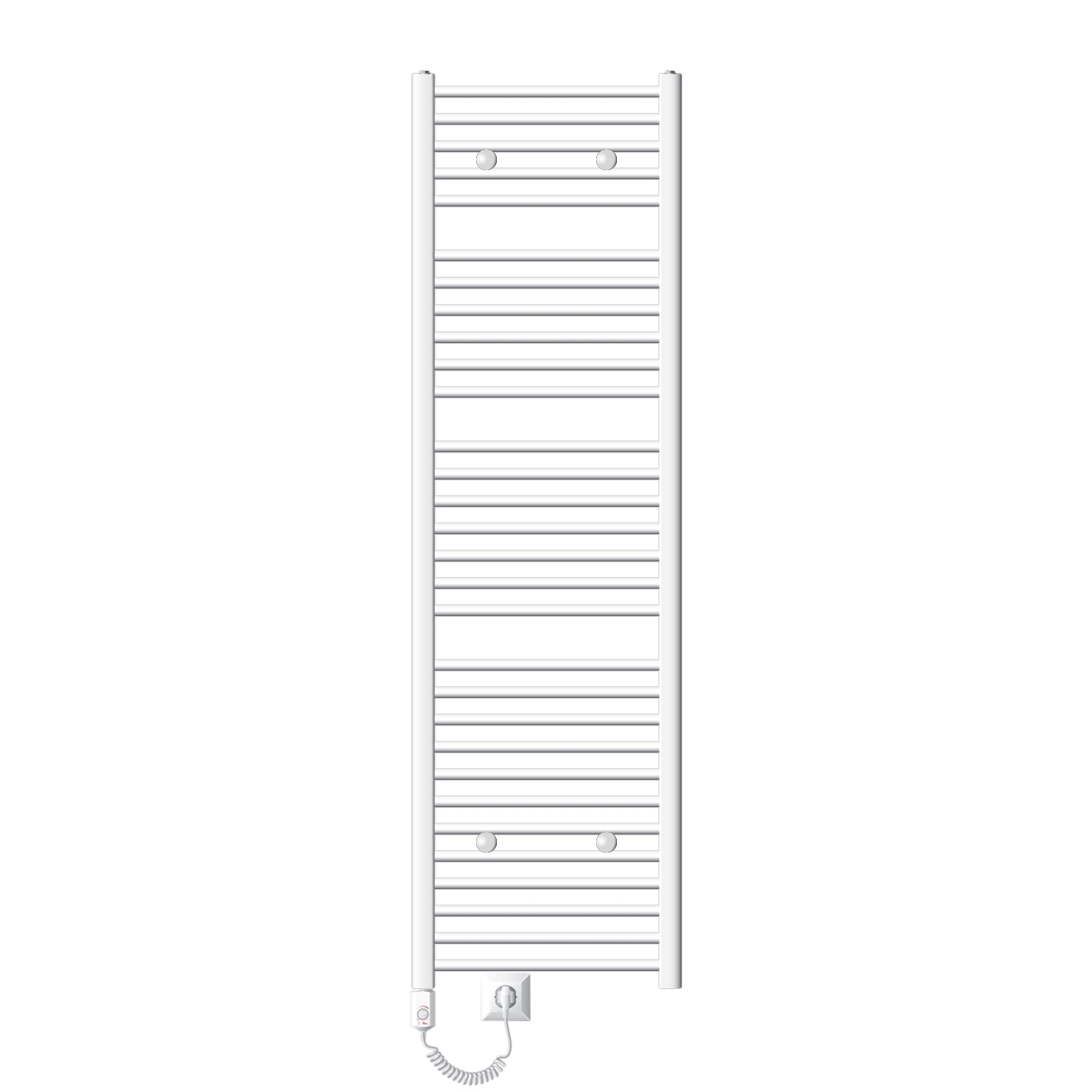 Elektrisk badrumsradiator 1200W 500x1800 mm vit, sidoanslutning ...