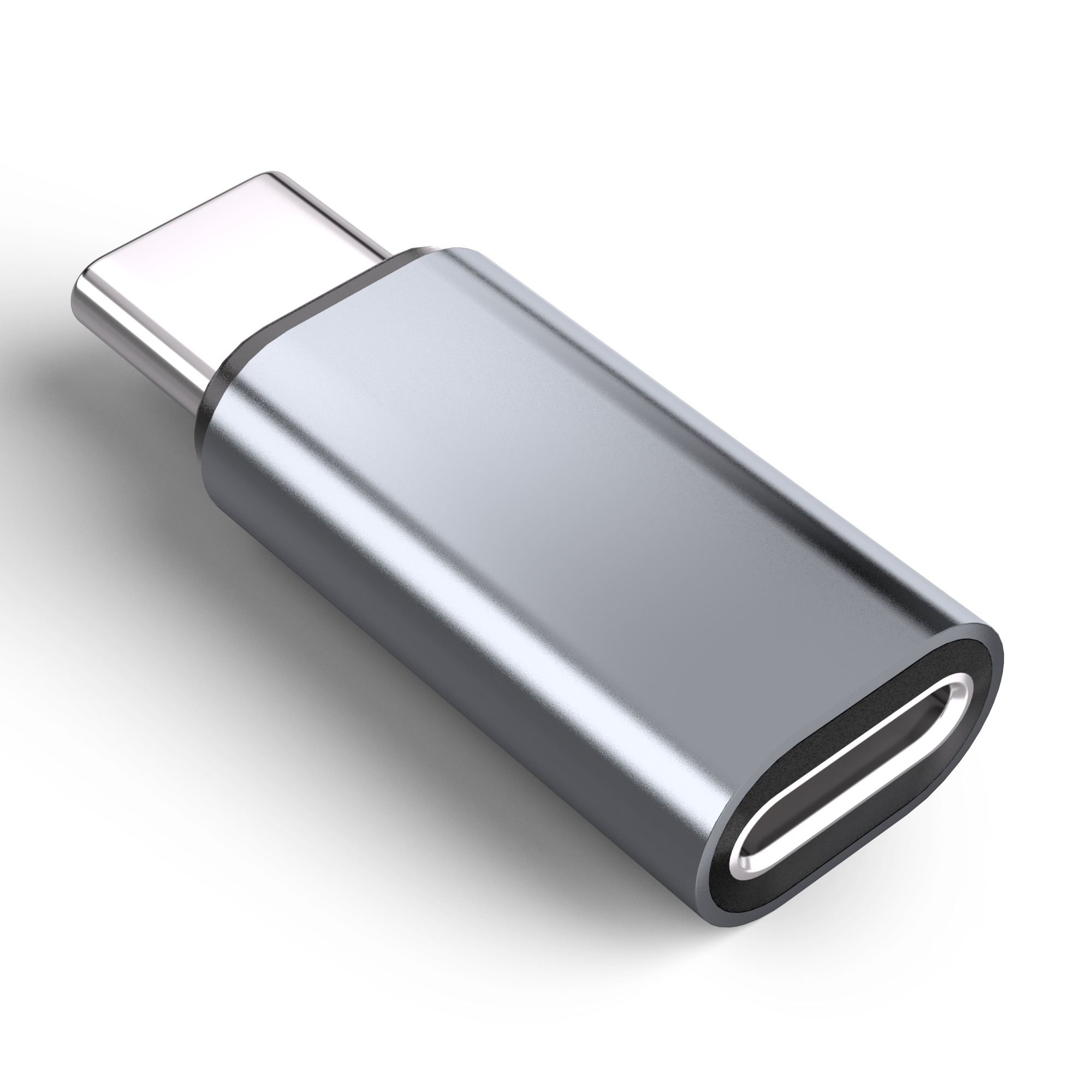 Adapter Lightning (hun) til USB-C (hann), kompatibel med iPhone 15 Grå ...